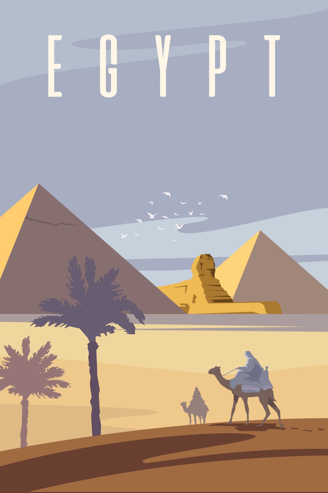 Egypt Poster Pyramids Print City Print Egypt Wall Art - Etsy