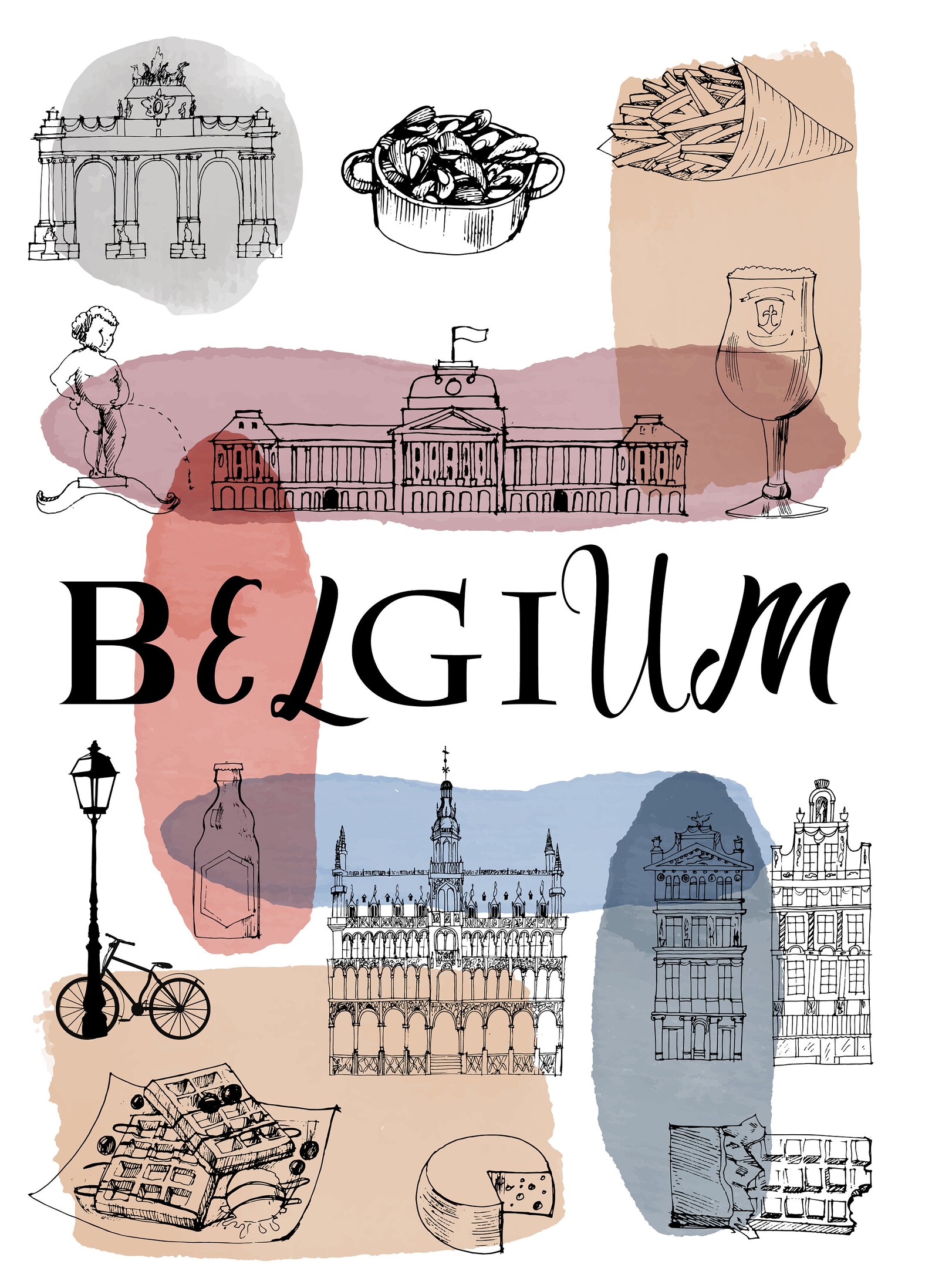 Belgium City Poster Brussels Poster Belgium City Art - Etsy