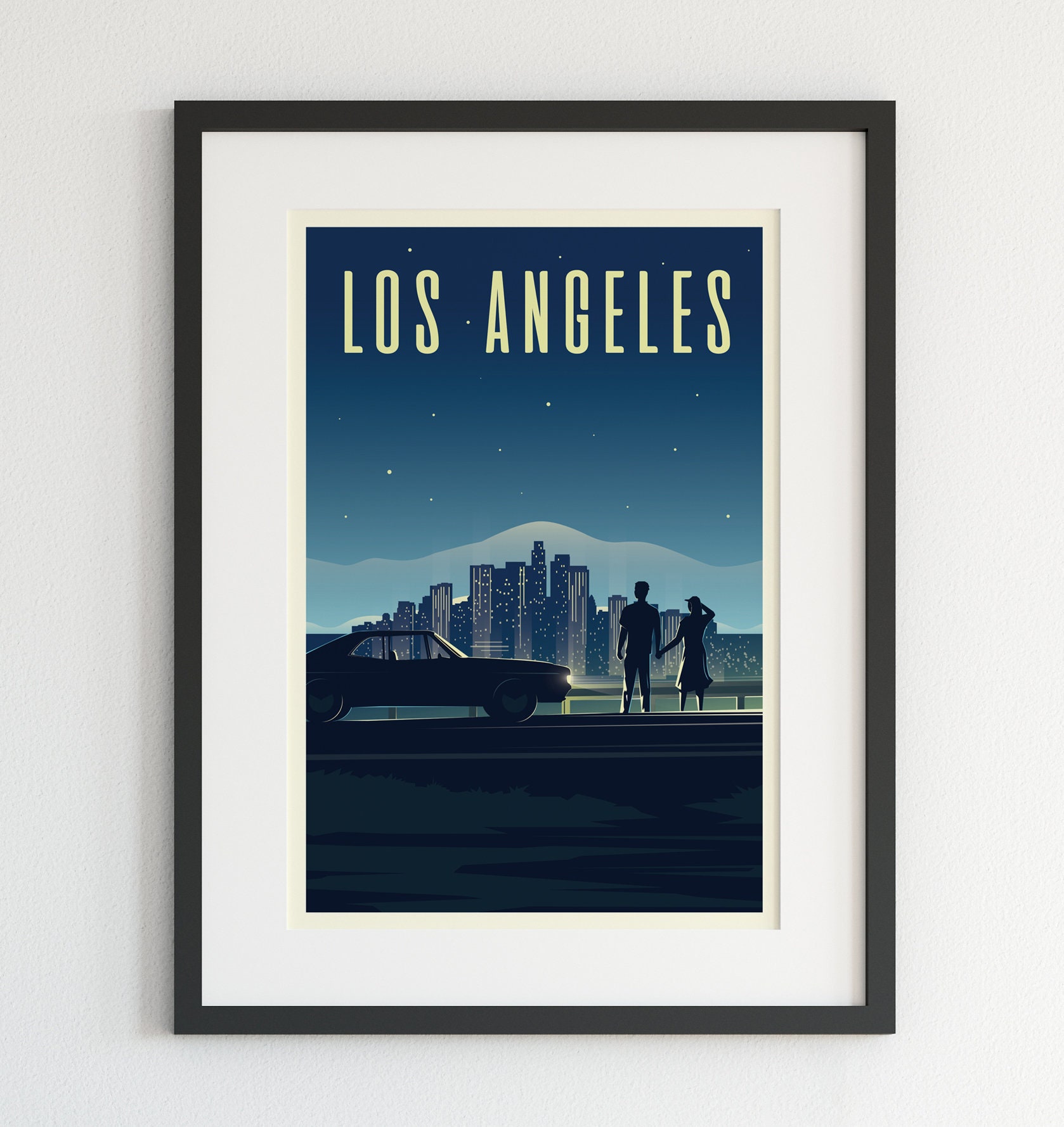 Los Angeles Poster City Art Los Angeles Wall Art Los | Etsy