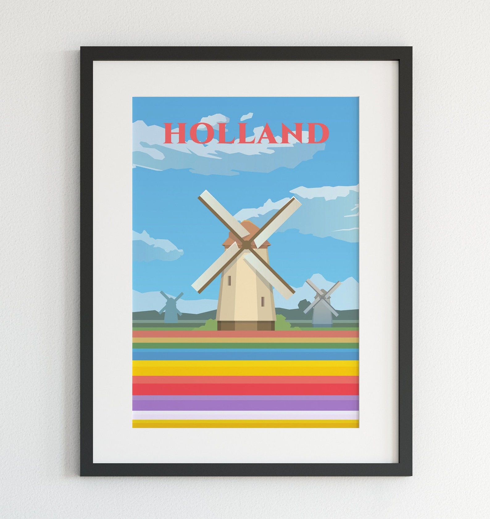 Holland Poster City Art Holland Wall Art Holland Print | Etsy