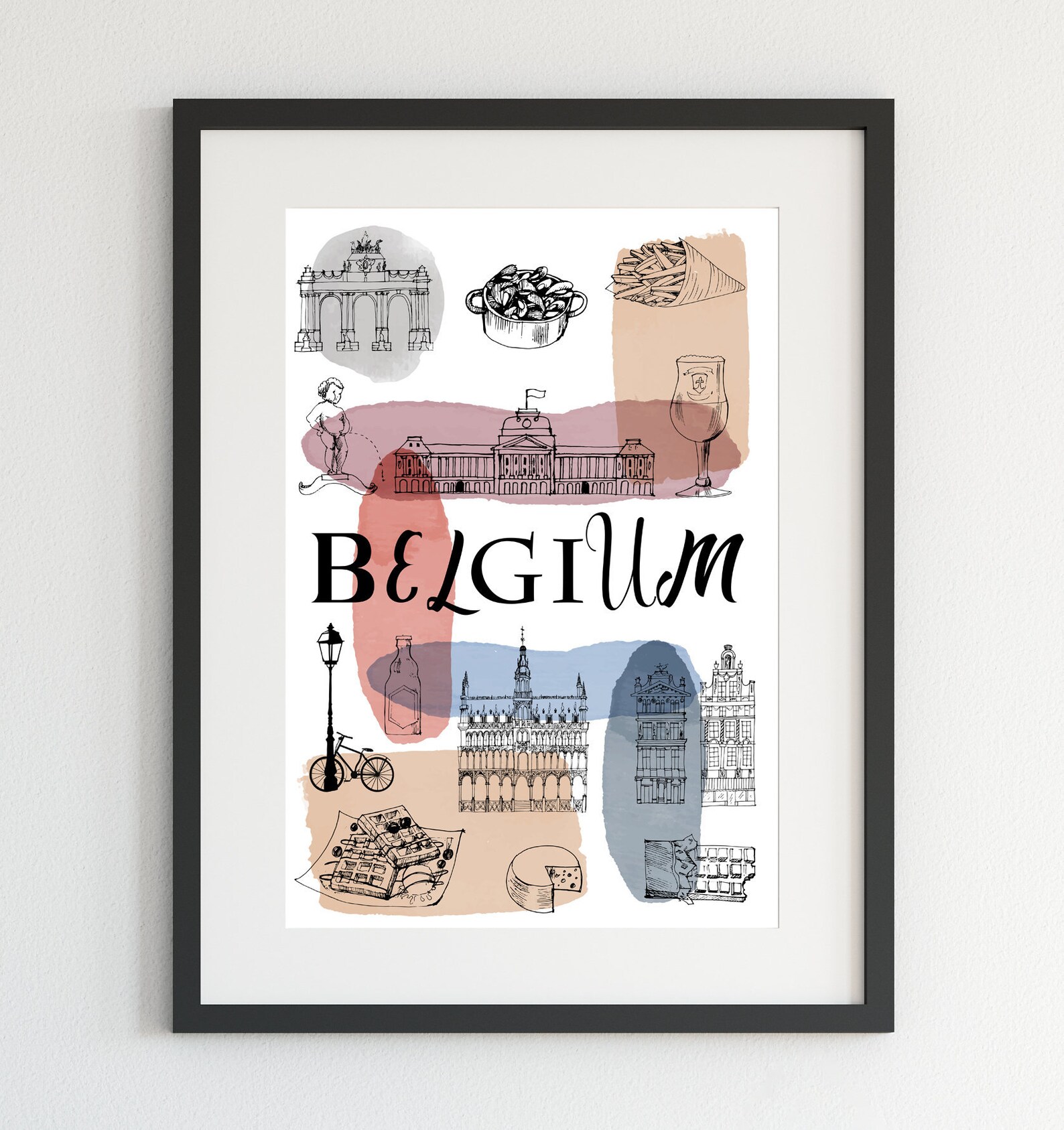 Belgium City Poster Brussels Poster Belgium City Art - Etsy