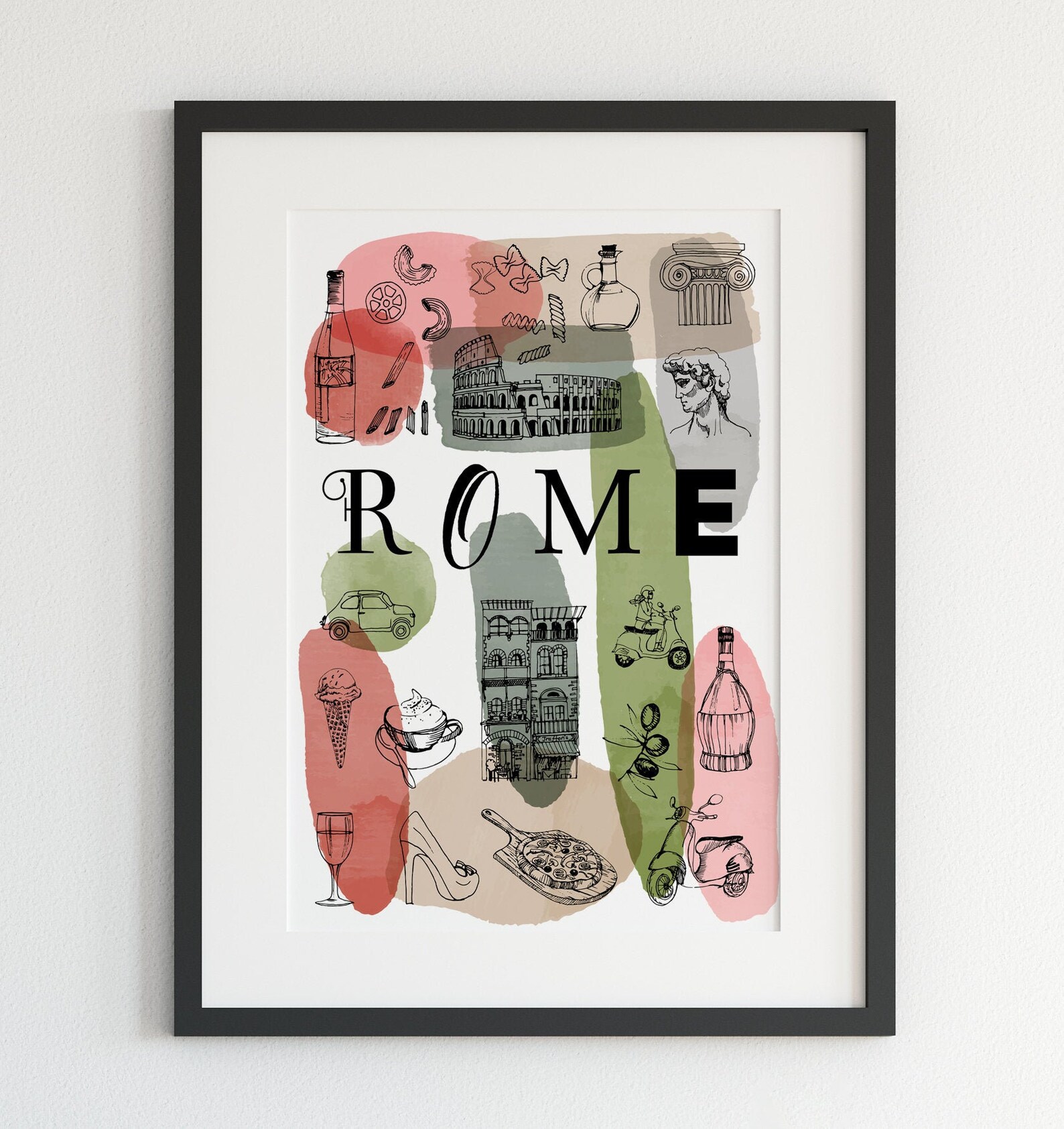 Rome City Poster Italy City Art Rome Wall Art Rome Print | Etsy