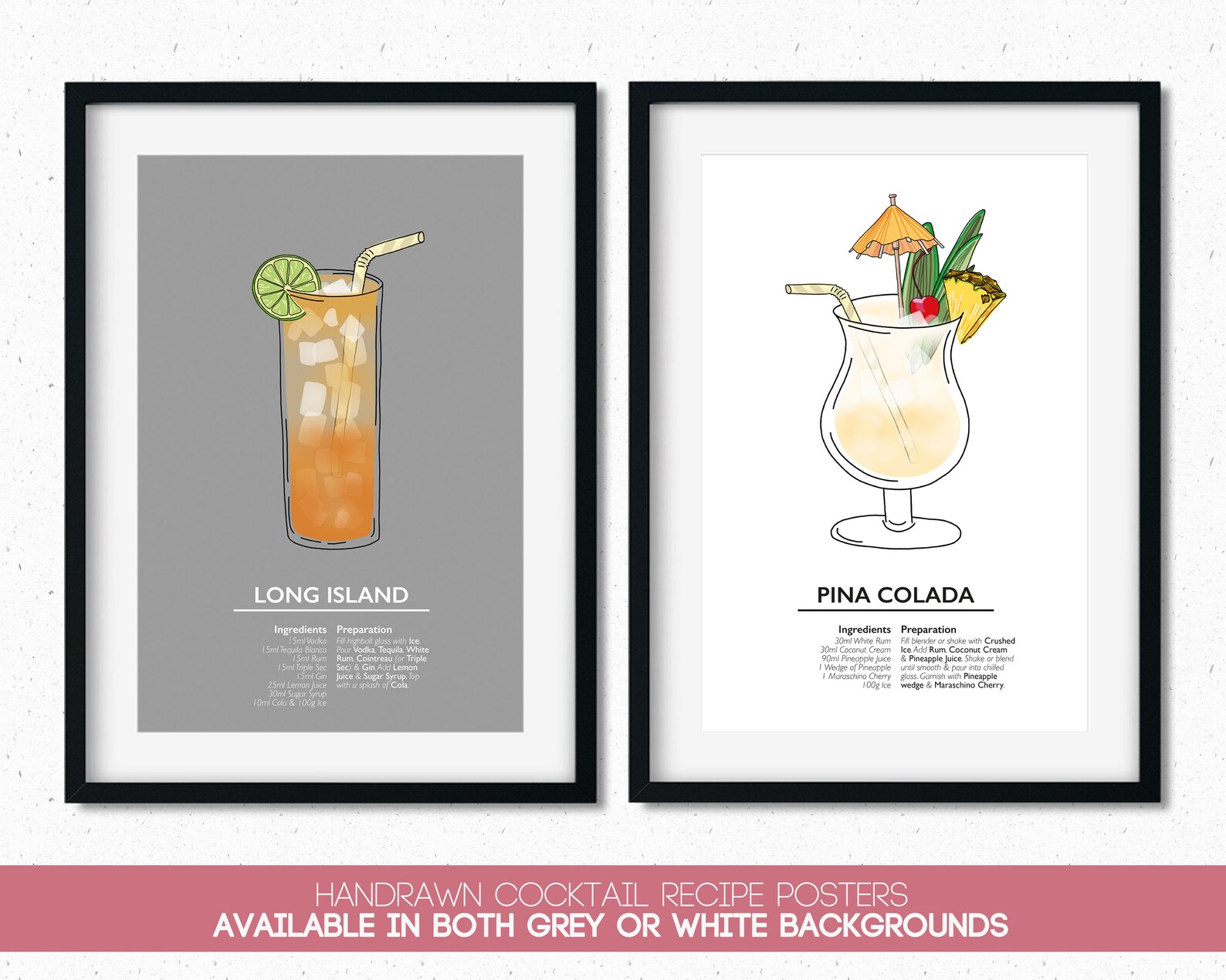 Cocktails Poster Classic Cocktails Print Cocktail Recipes Etsy Uk