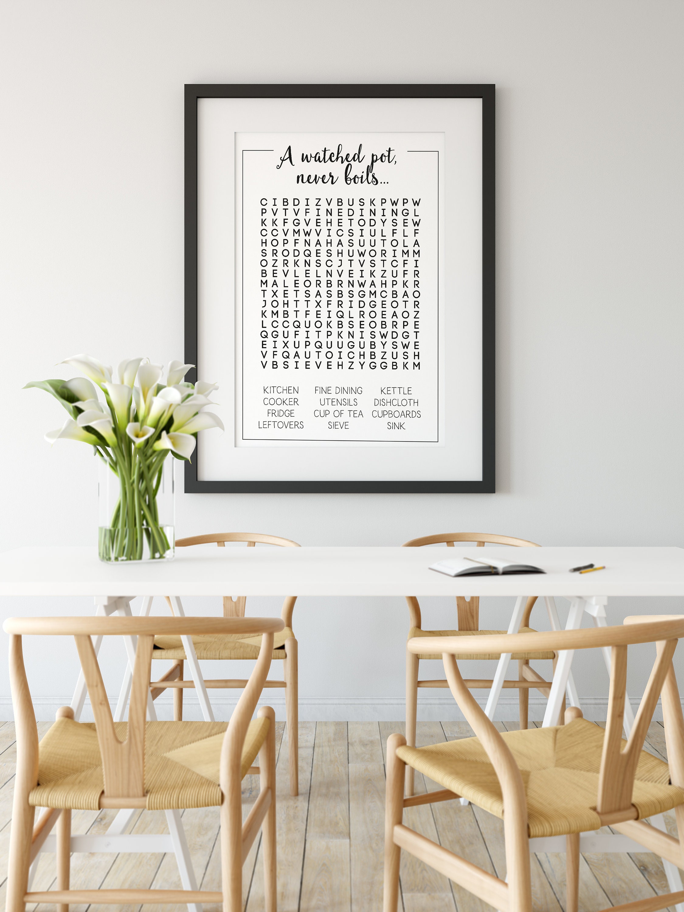 Kitchen Poster Kitchen Word Search Kitchen Themed Poster - Etsy
