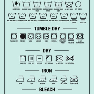 Laundry Guide Poster Modern Art Print Washing Instructions - Etsy
