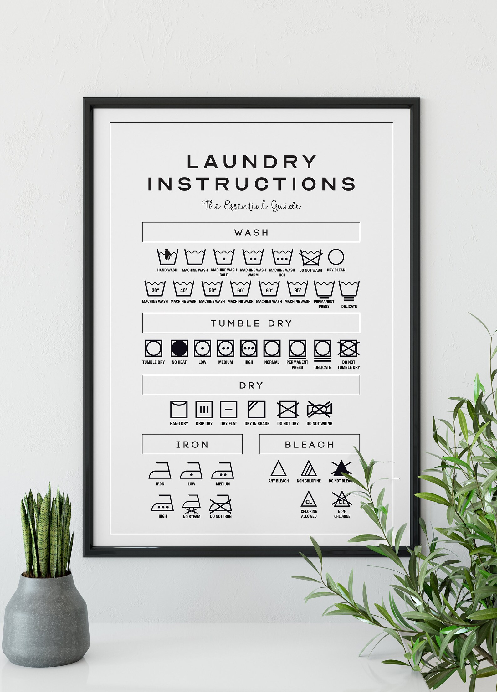 Laundry Guide Laundry Sign Laundry Instructions Laundry - Etsy