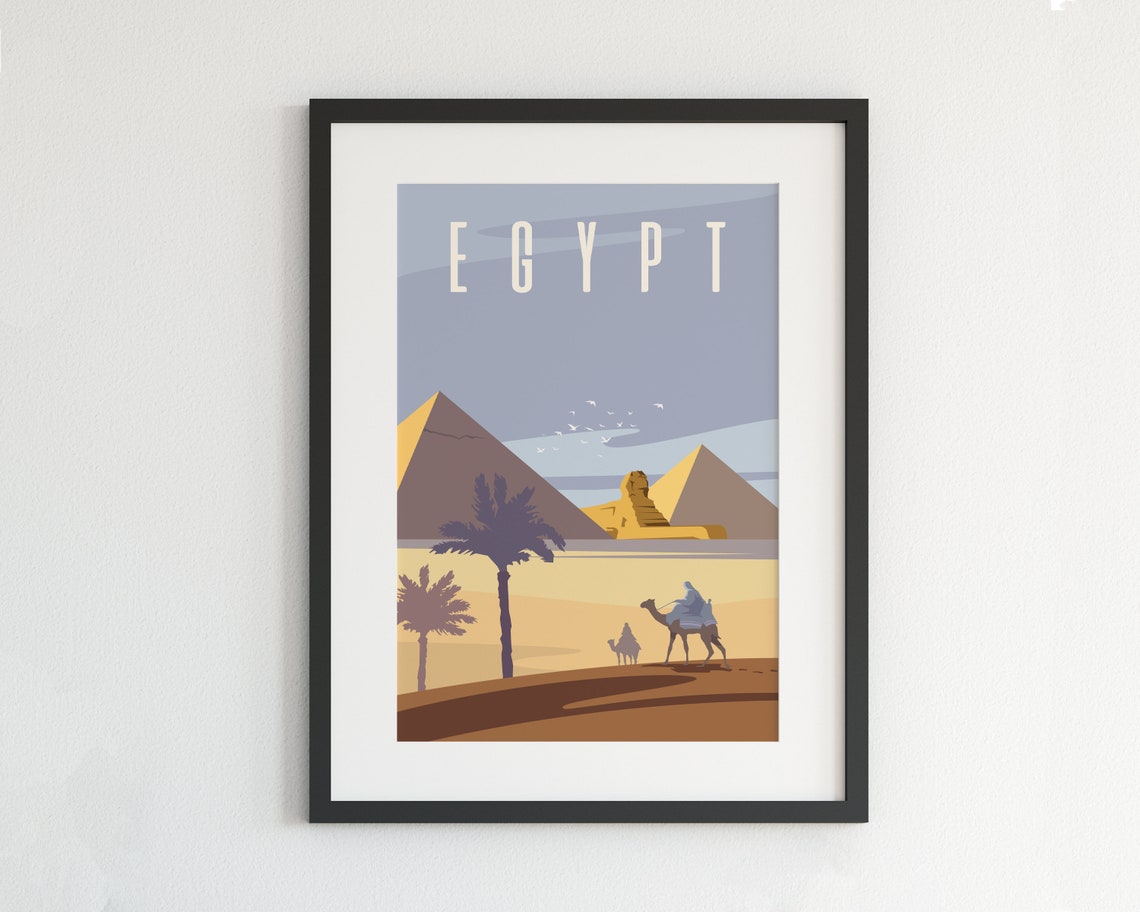 Egypt Poster Pyramids Print City Print Egypt Wall Art - Etsy