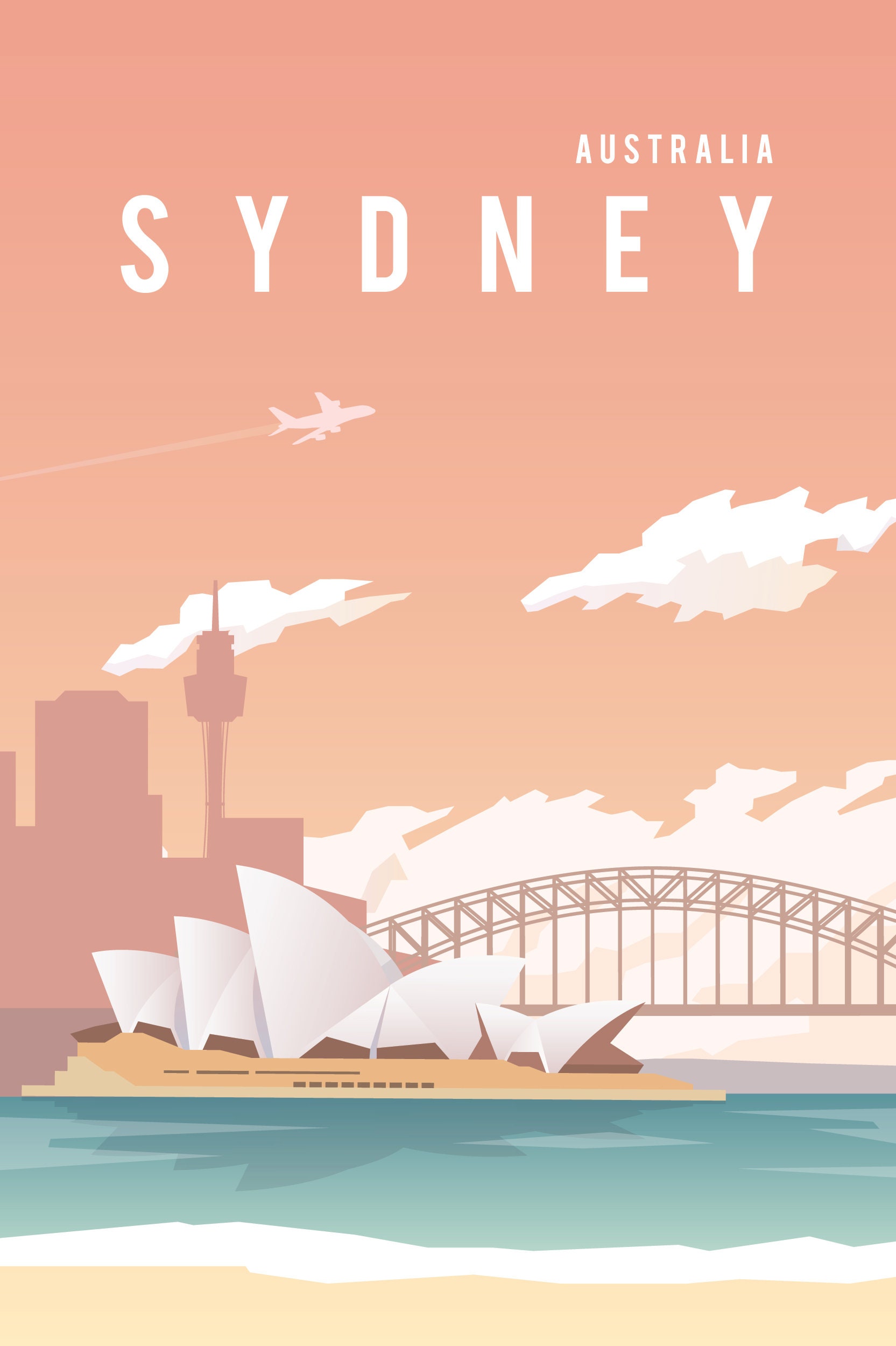 Sydney Poster City Print Sydney Wall Art Sydney Print - Etsy