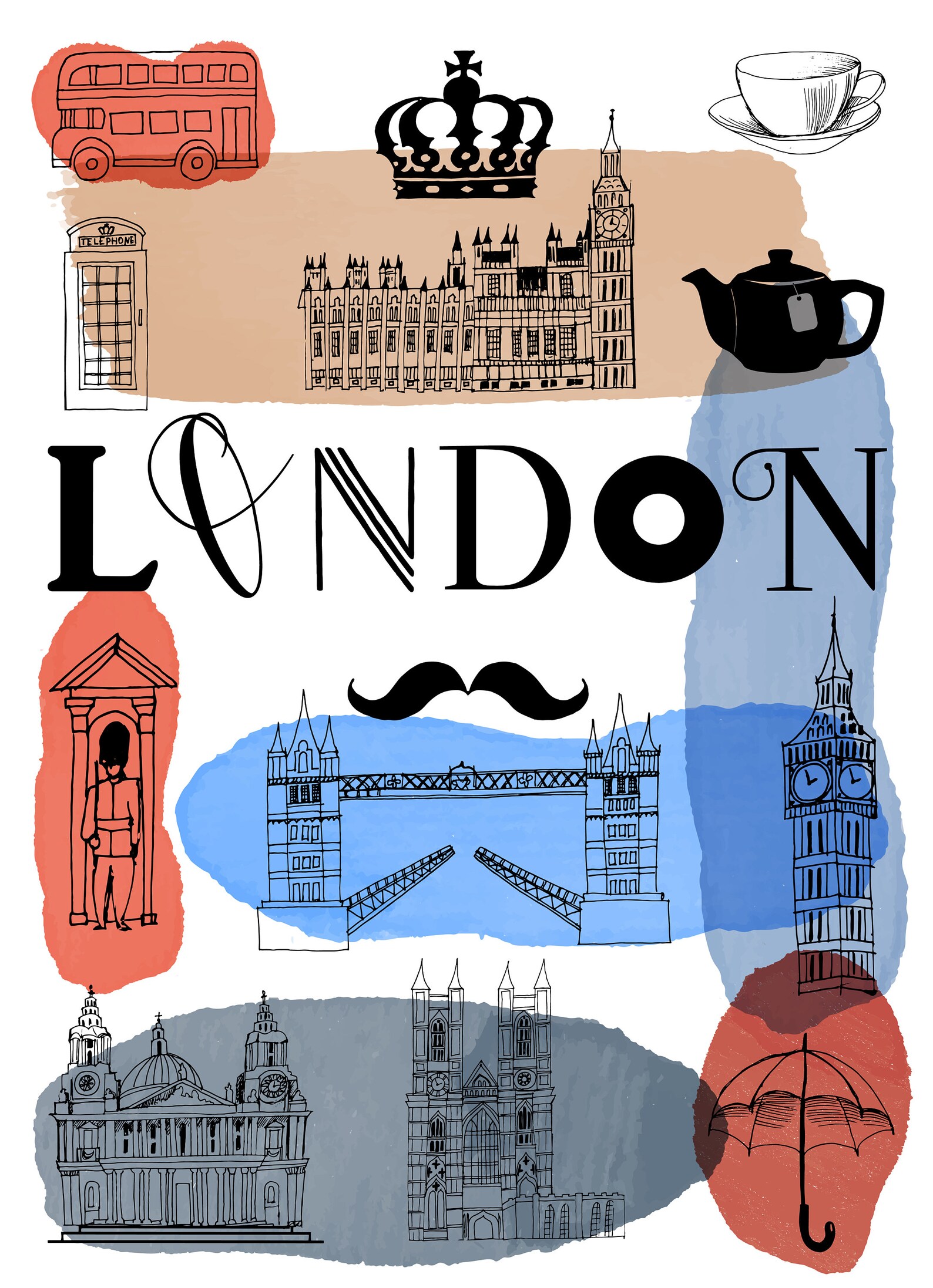 London City Poster United Kingdom City Art London Wall Art | Etsy