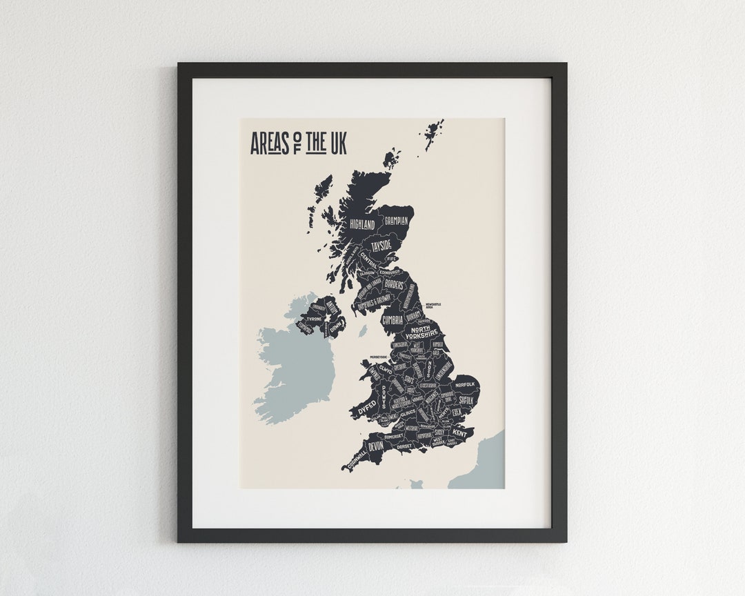Great Britain Map, United Kingdom Map Poster, UK Poster, British ...