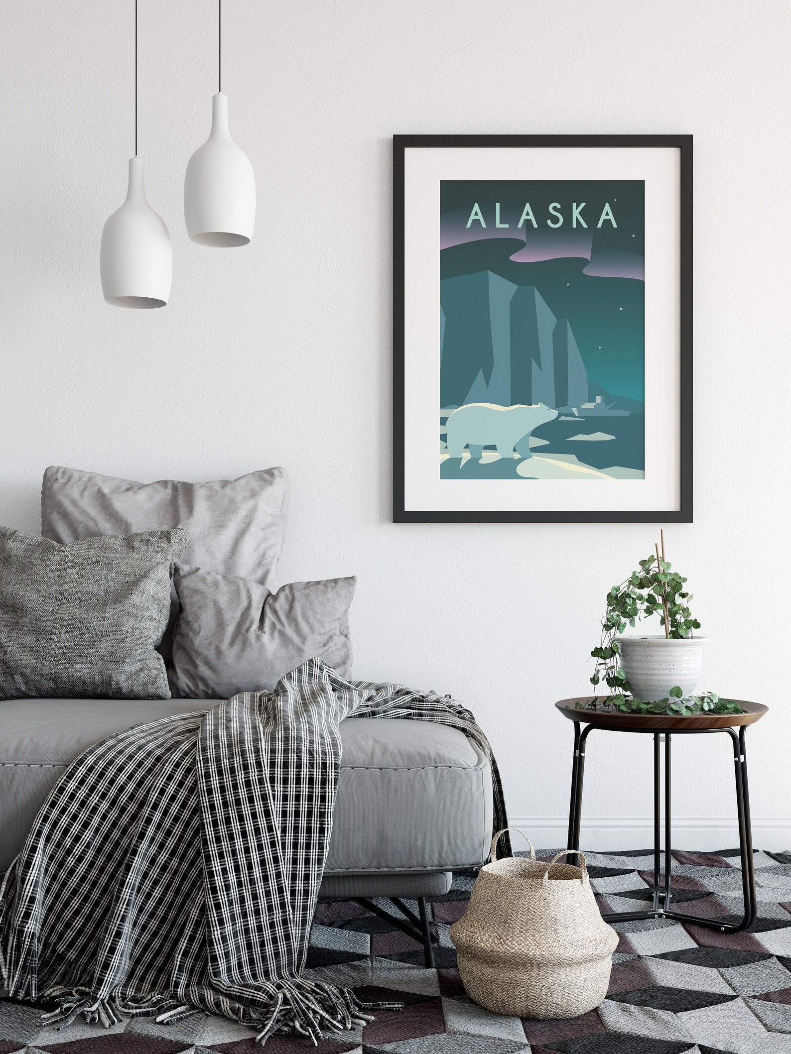 Alaska Poster City Print Alaska Wall Art Alaska Print | Etsy