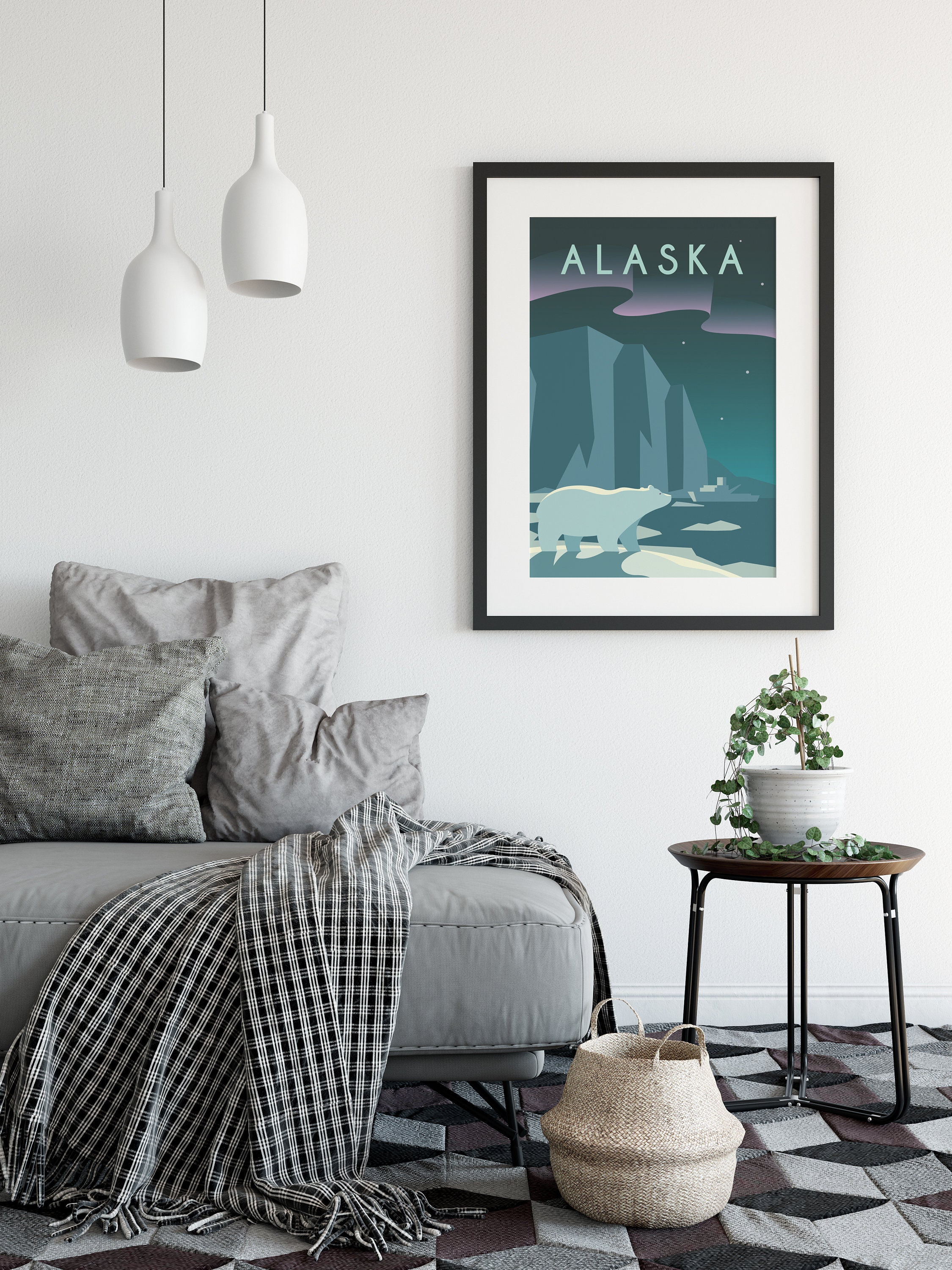 Alaska Poster City Print Alaska Wall Art Alaska Print - Etsy