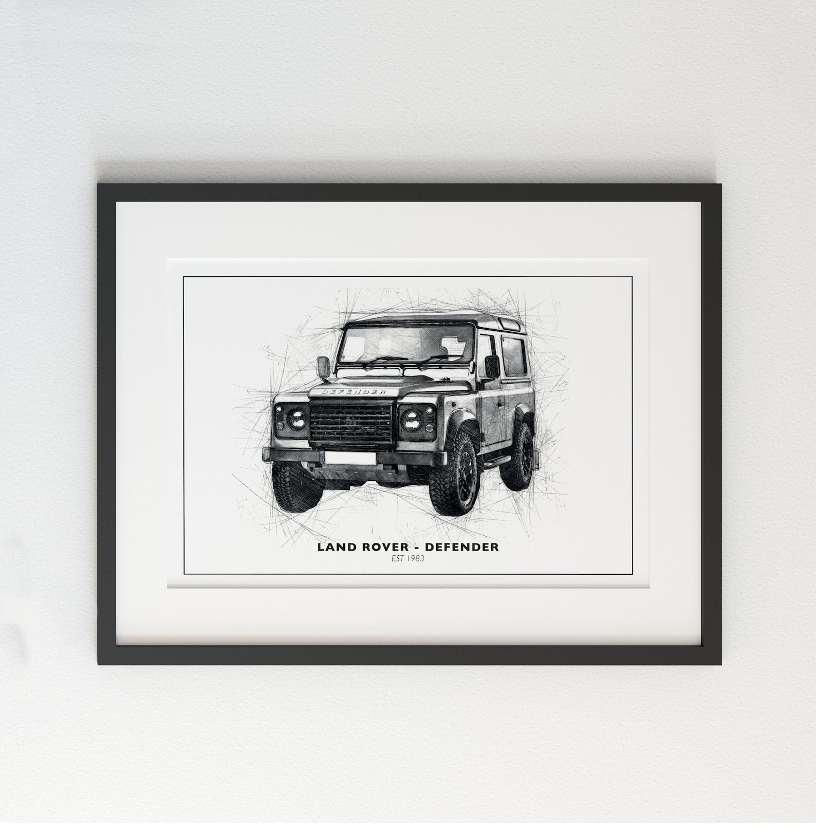 Land Rover Defender Car Sketch Land Rover Poster Car Lover - Etsy