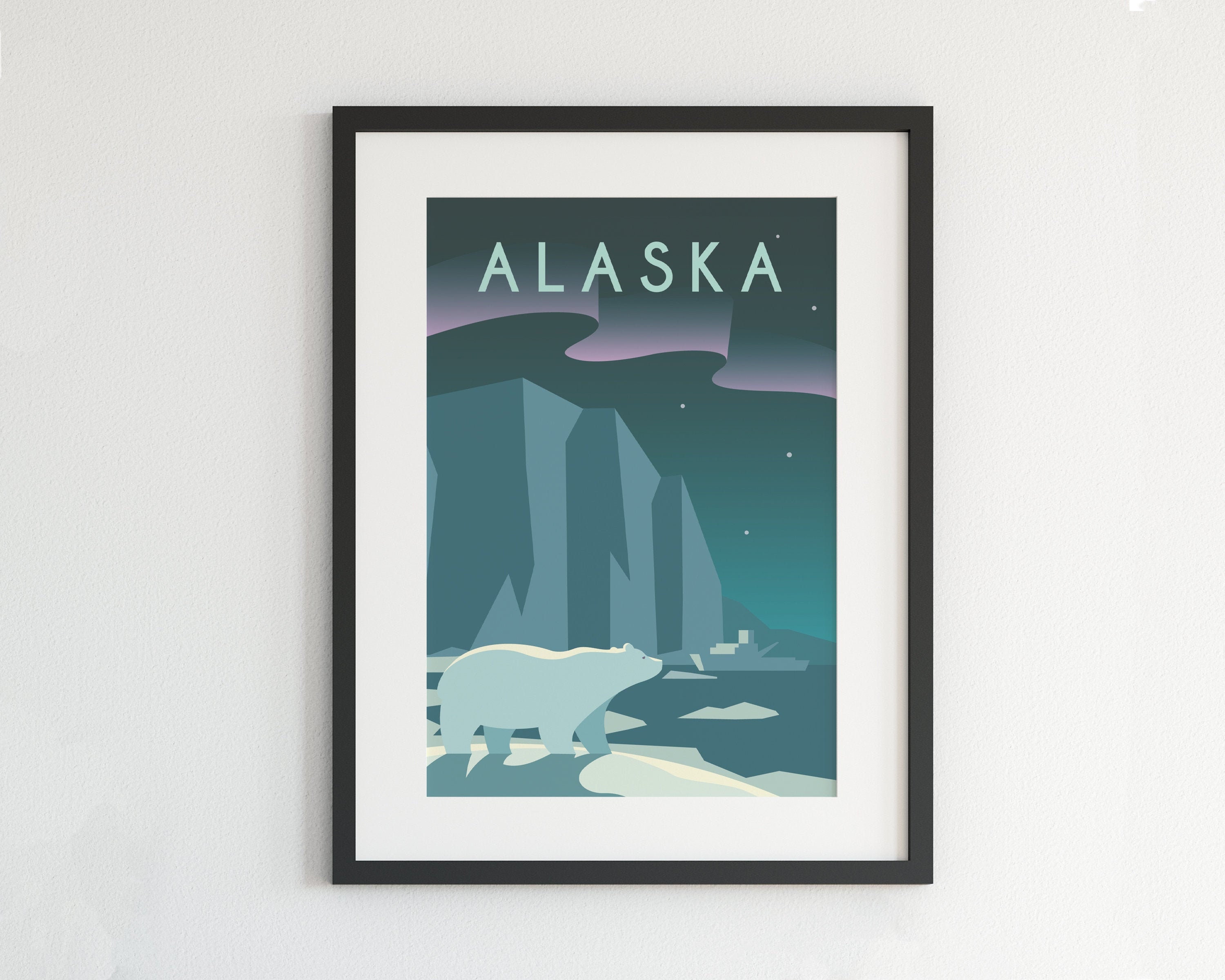 Alaska Poster City Print Alaska Wall Art Alaska Print | Etsy