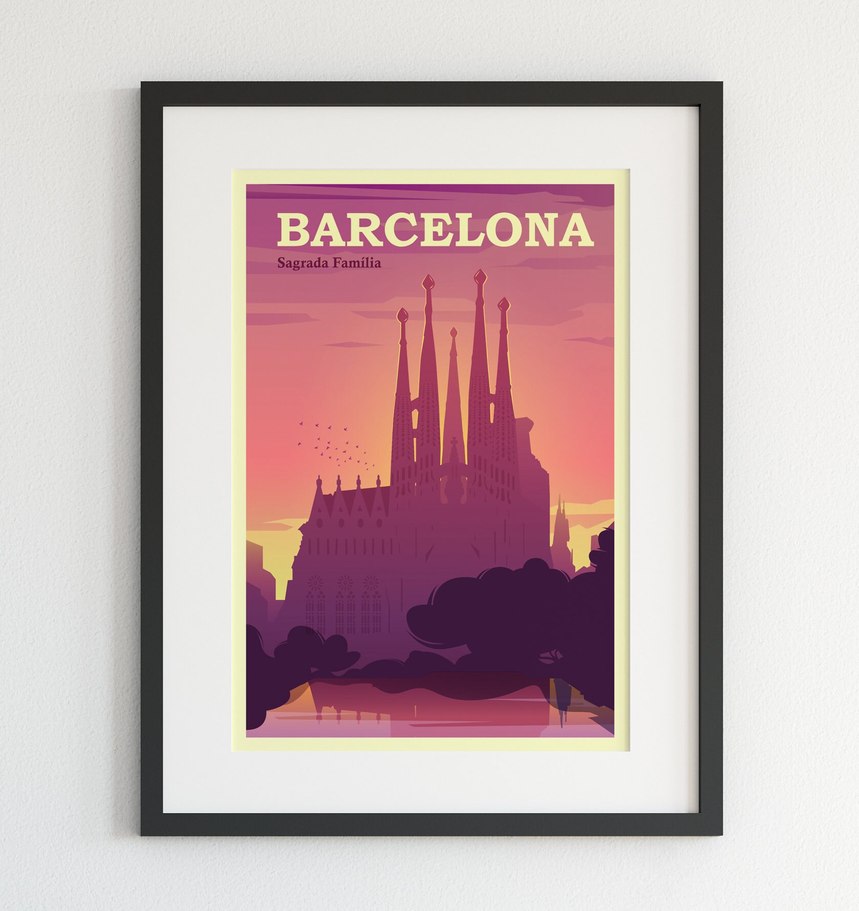 Barcelona Poster City Art Barcelona Wall Art Barcelona - Etsy