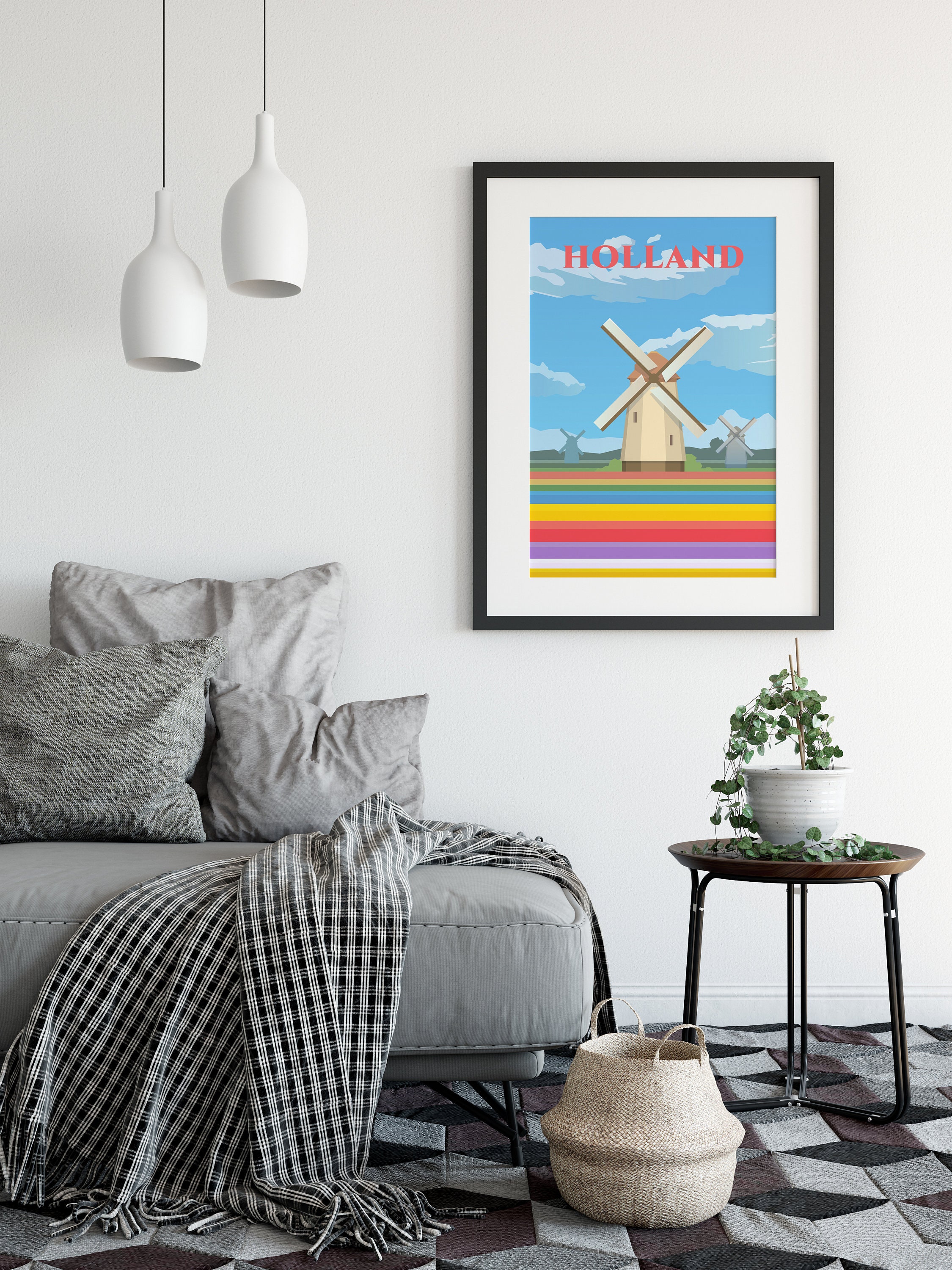 Holland Poster City Art Holland Wall Art Holland Print | Etsy