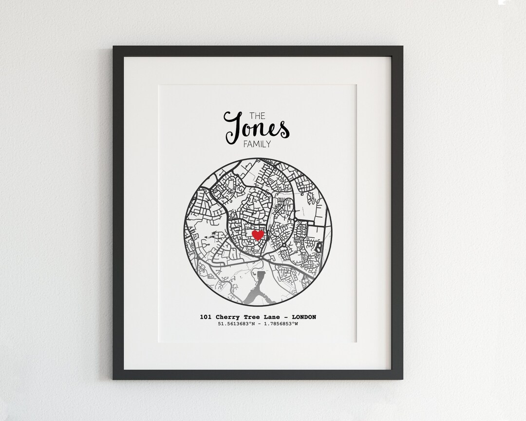 Personalized Home Gift Personalized New Home Map Print | Custom ...