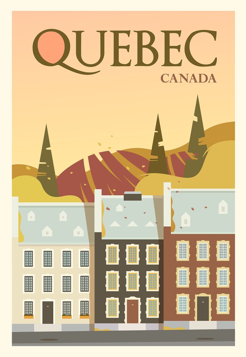 Quebec Poster City Art Quebec Wall Art Quebec Print Quebec | Etsy