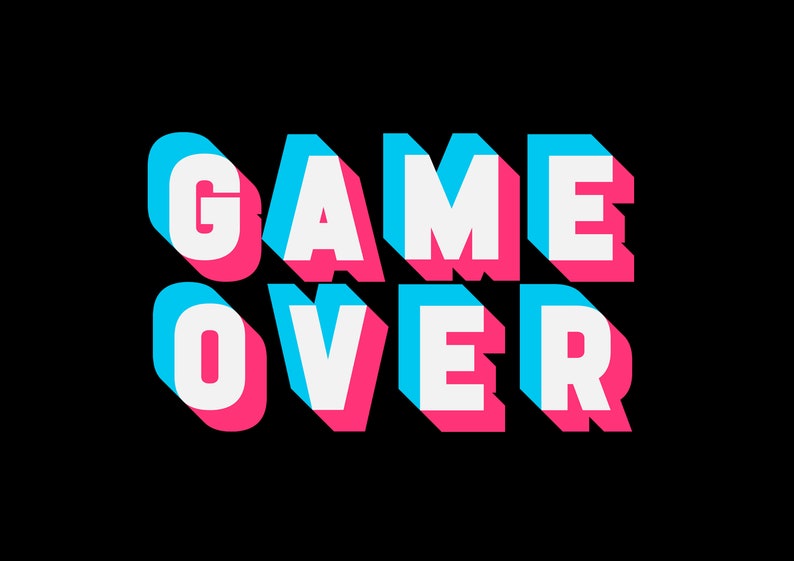 Game Over Print Gamer Wall Art Game Over Poster Gaming - Etsy