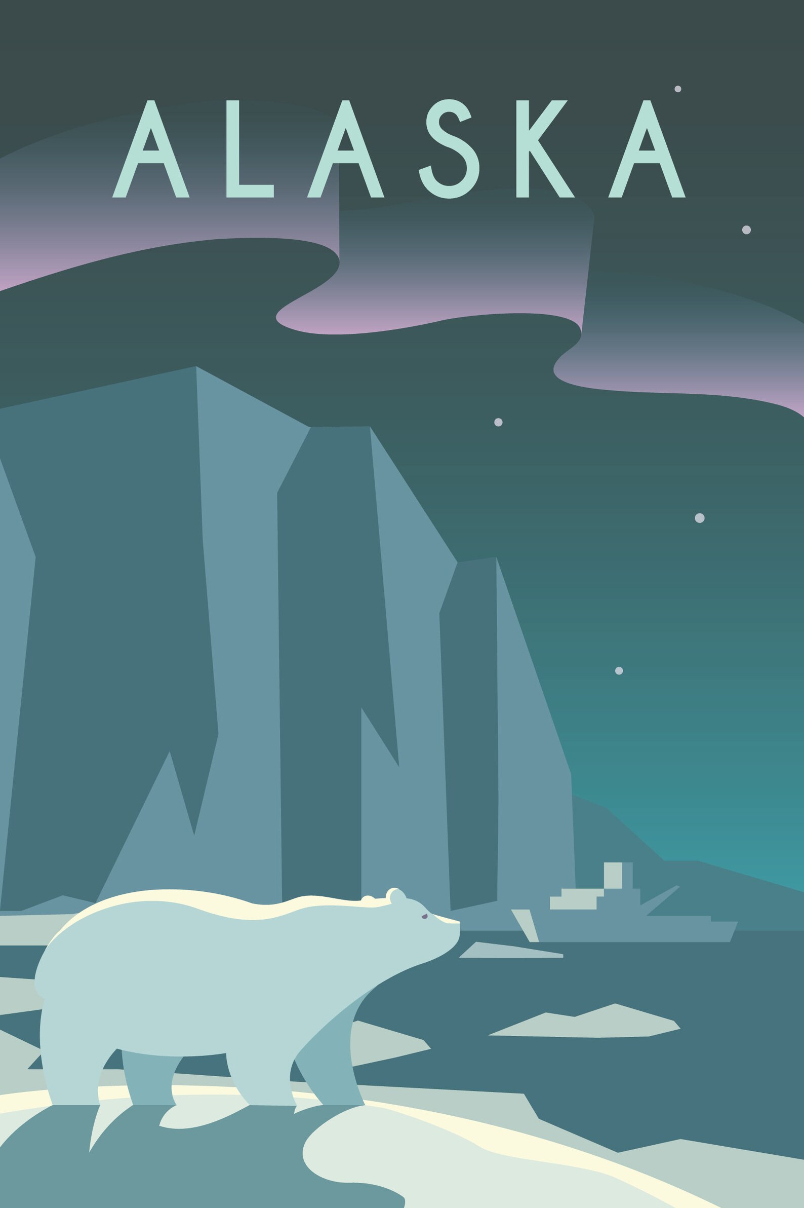 Alaska Poster City Print Alaska Wall Art Alaska Print | Etsy