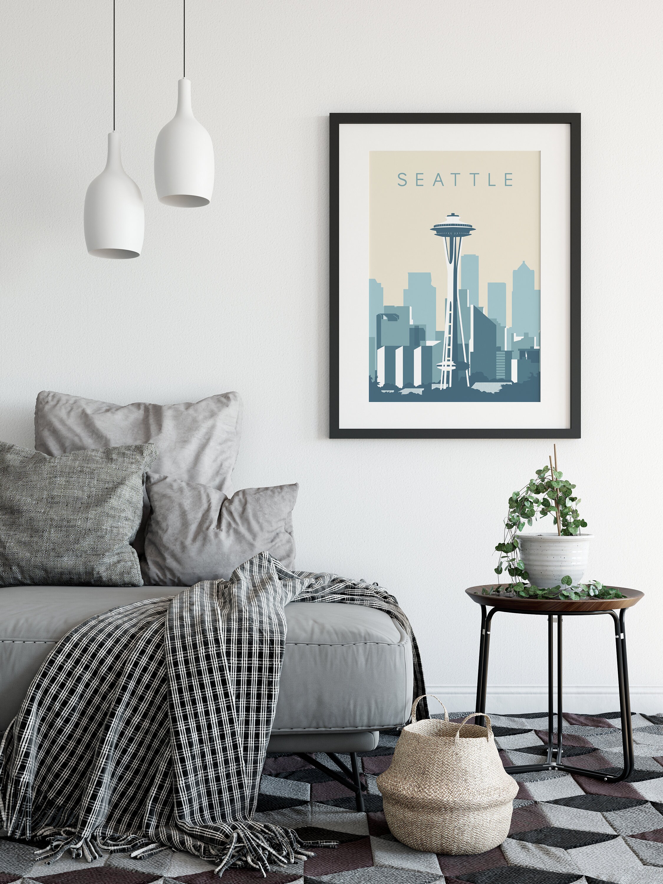 Seattle Poster City Art Seattle Wall Art Seattle Print | Etsy