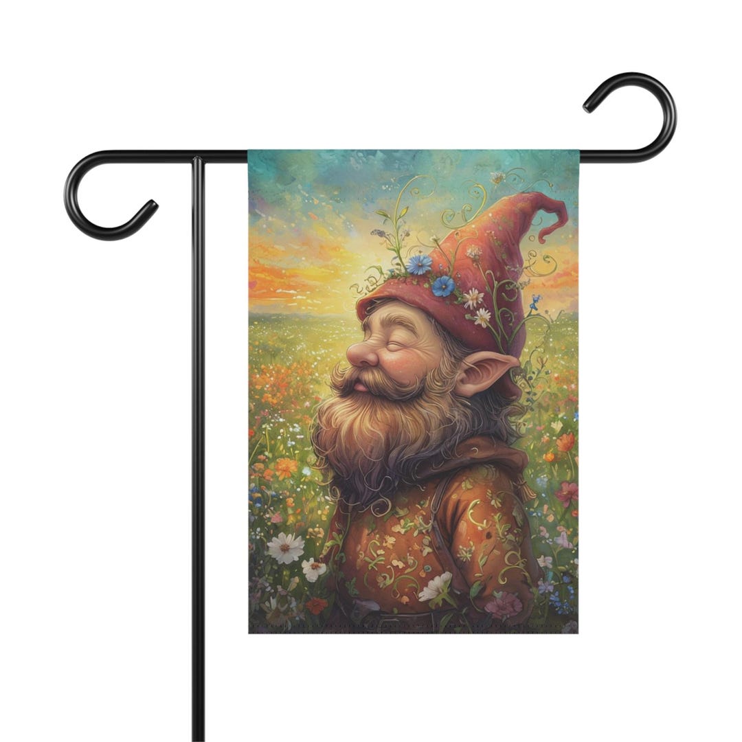 Beautiful Gnome Garden Banner, Garden Gnome Outdoor Decor, Gnome Yard ...