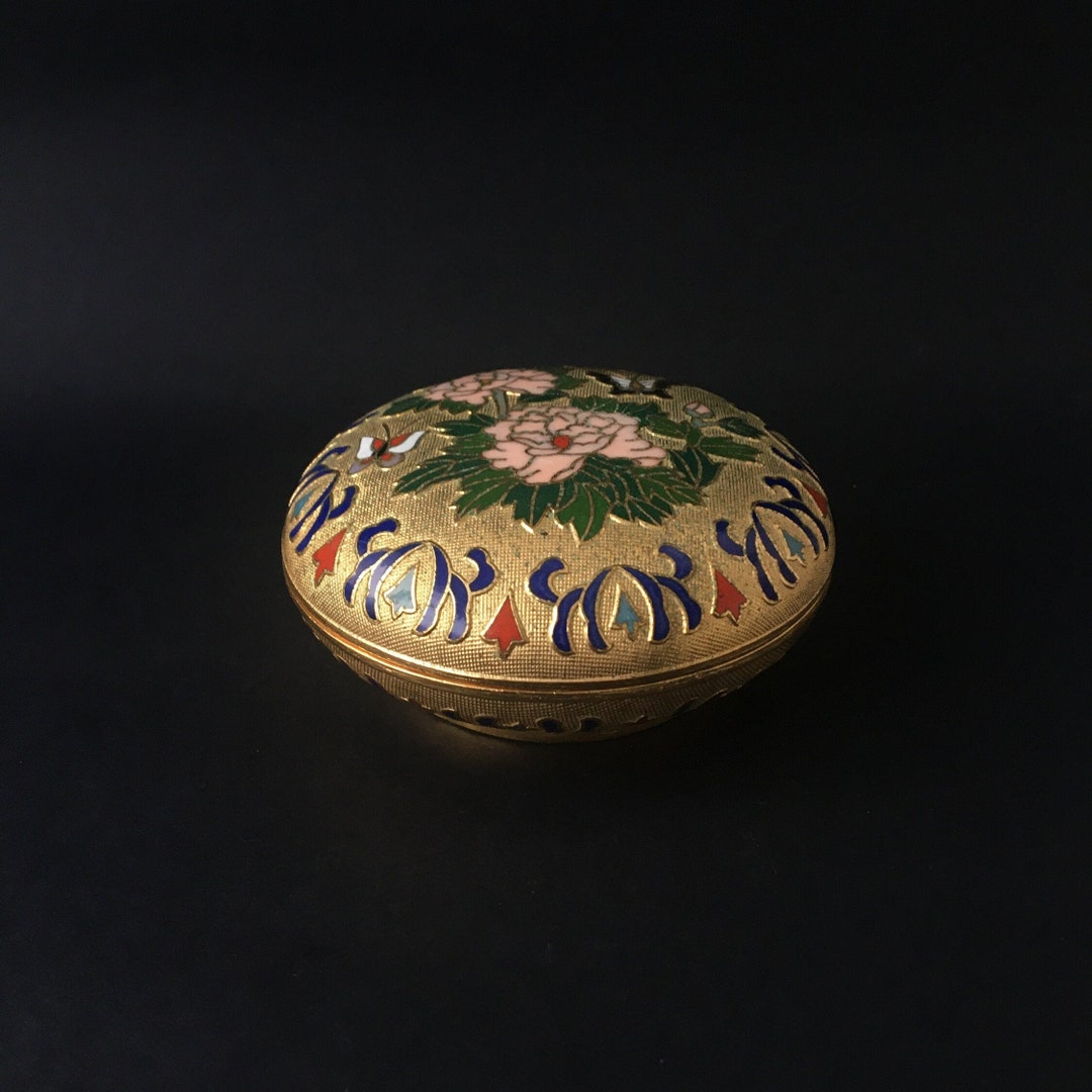 Round Cloisonne Trinket Box - Etsy