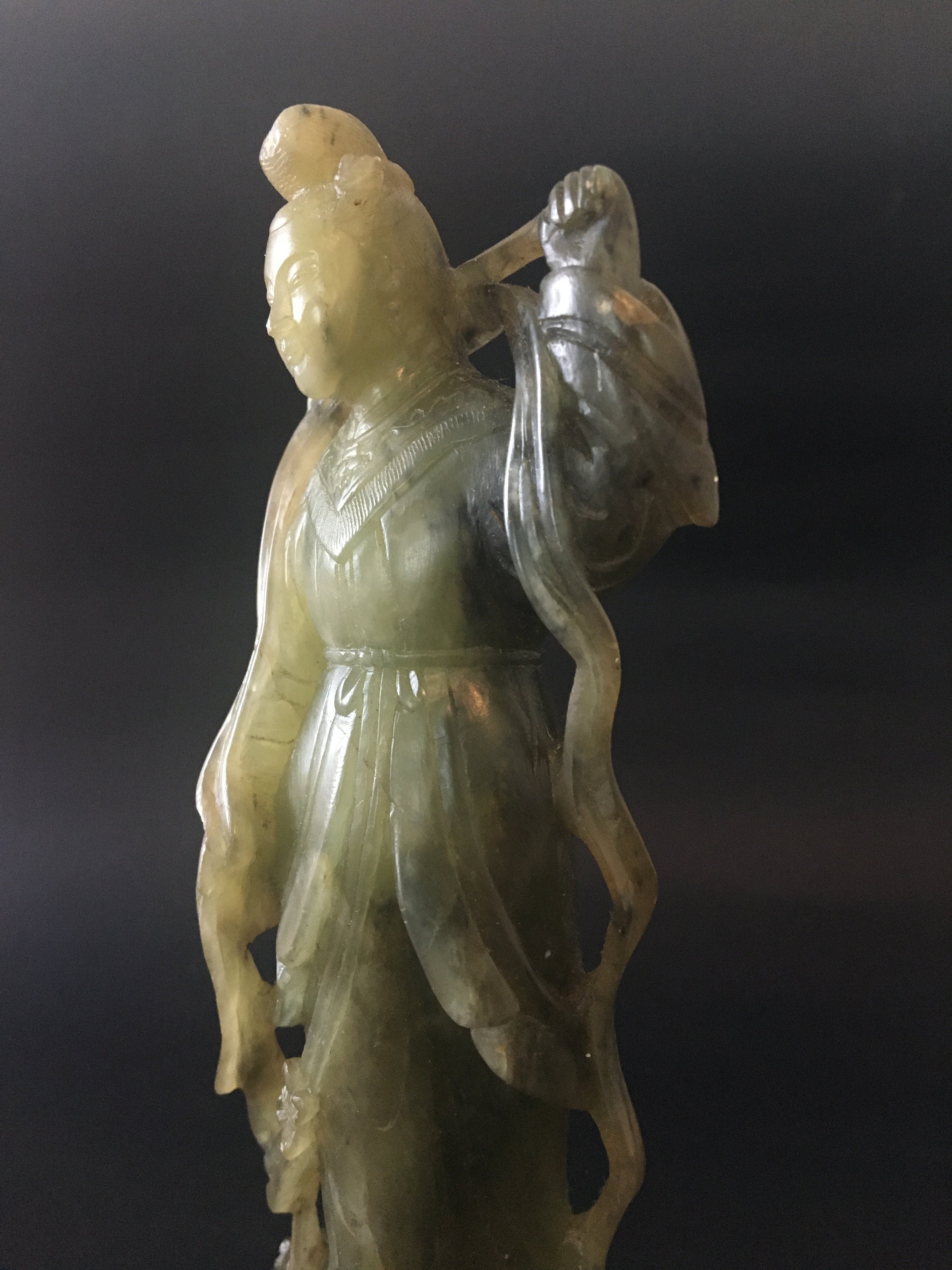 Green Jade Figure Exquisite Hand-carved Jade Figure Serene Beauty for ...