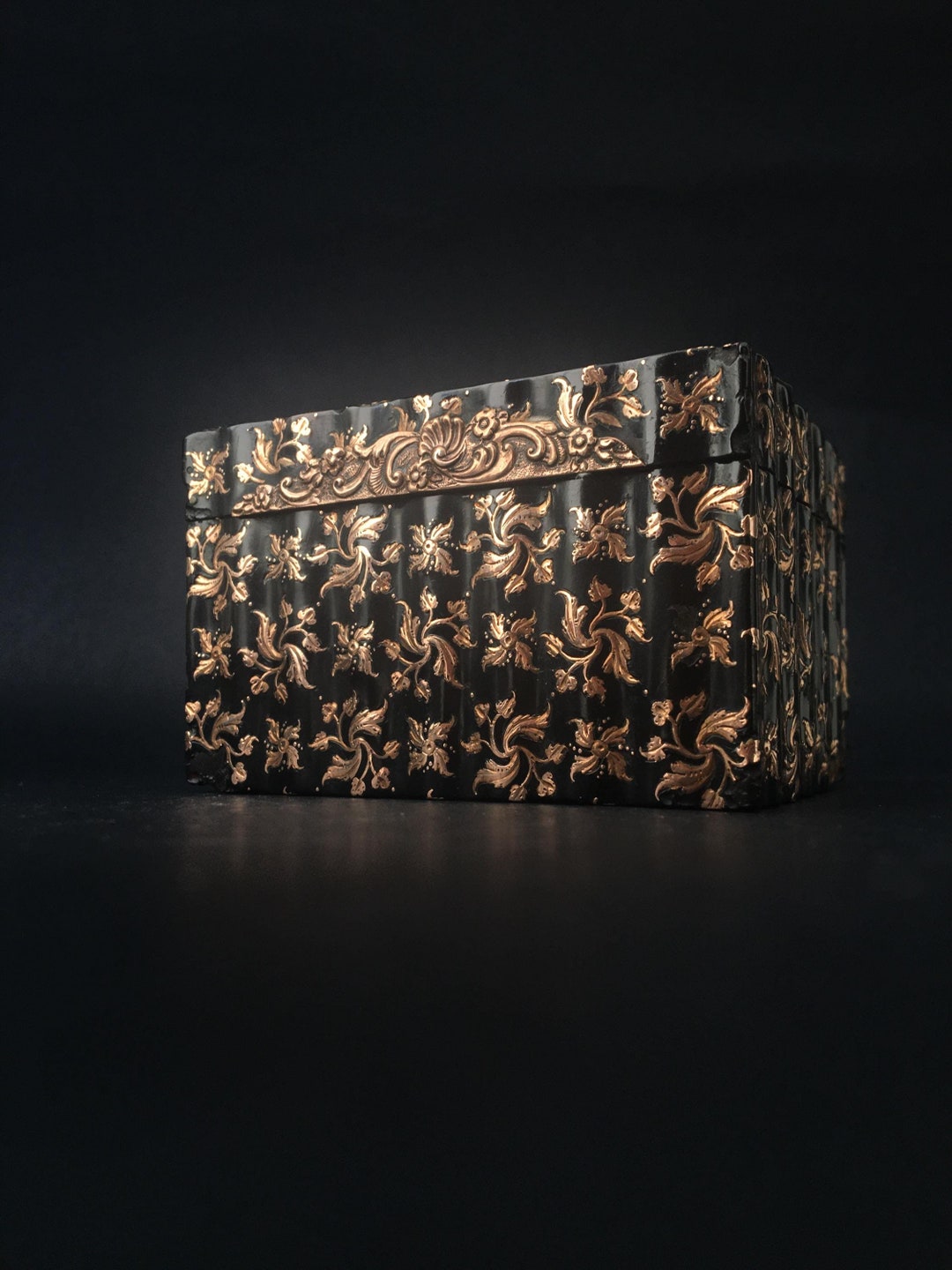 Vintage Tortoise-shell & Gold Box - Elegant Trinket Box for Jewelry or ...