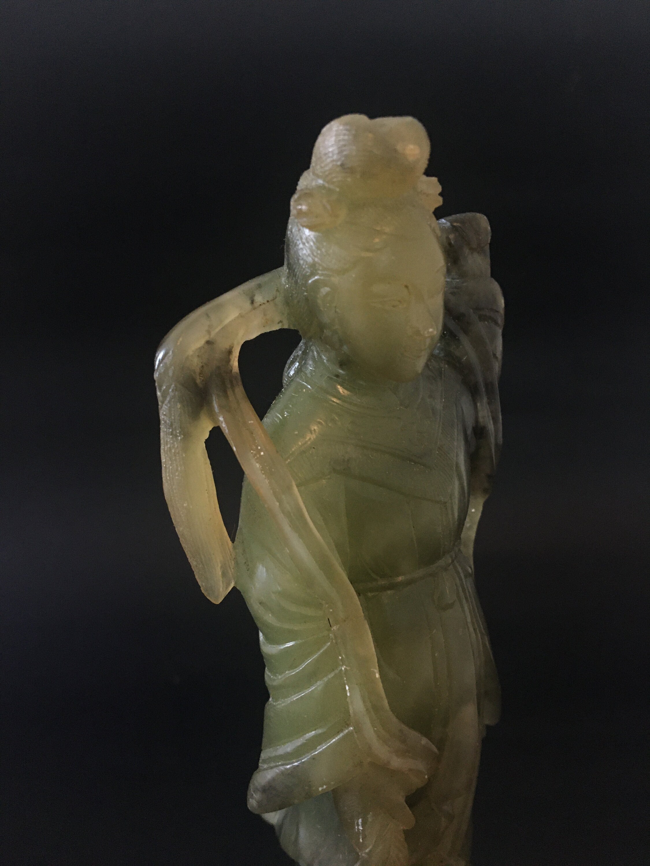 Green Jade Figure Exquisite Hand-carved Jade Figure Serene Beauty for ...