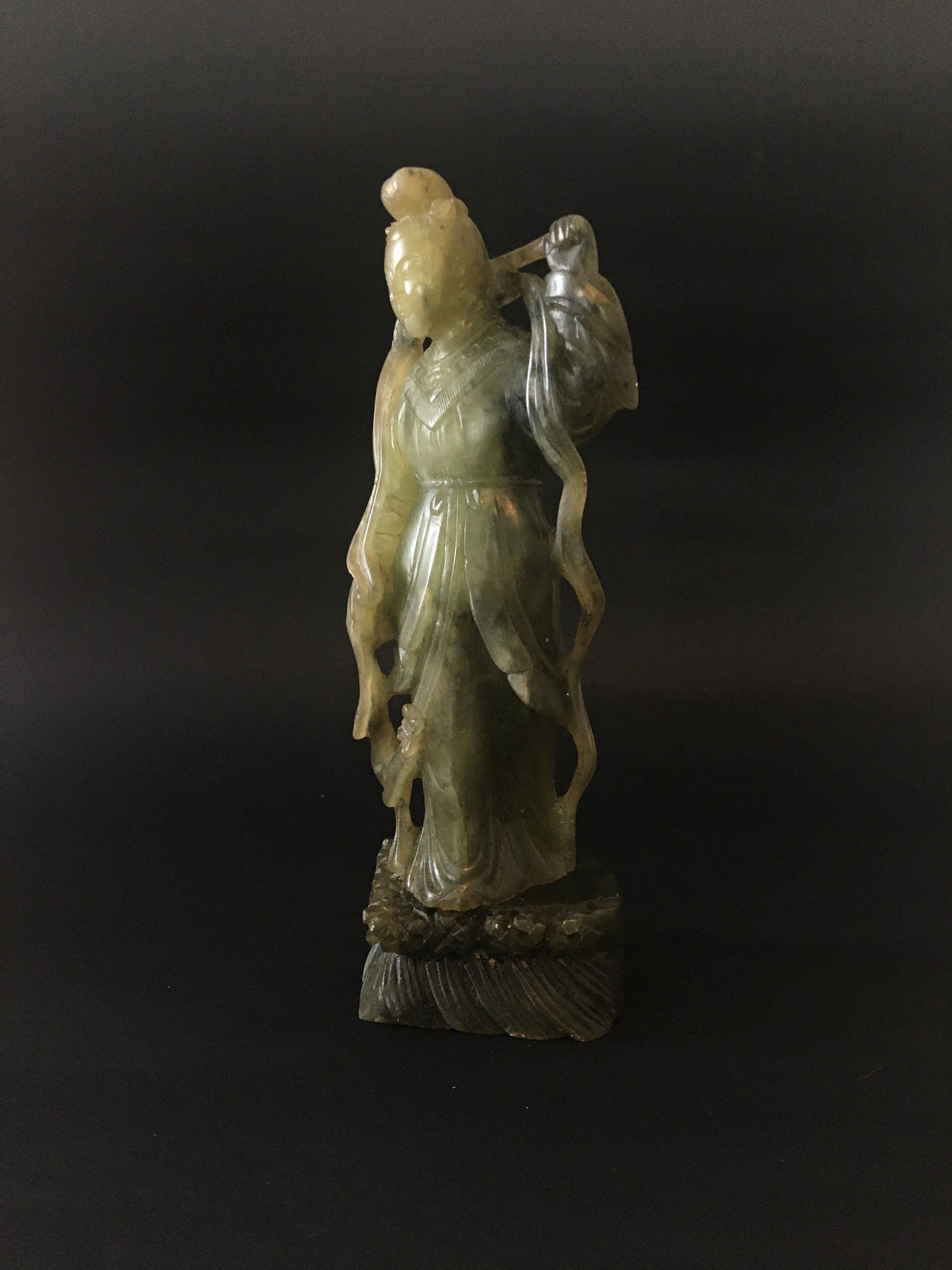 Green Jade Figure Exquisite Hand-carved Jade Figure Serene Beauty for ...