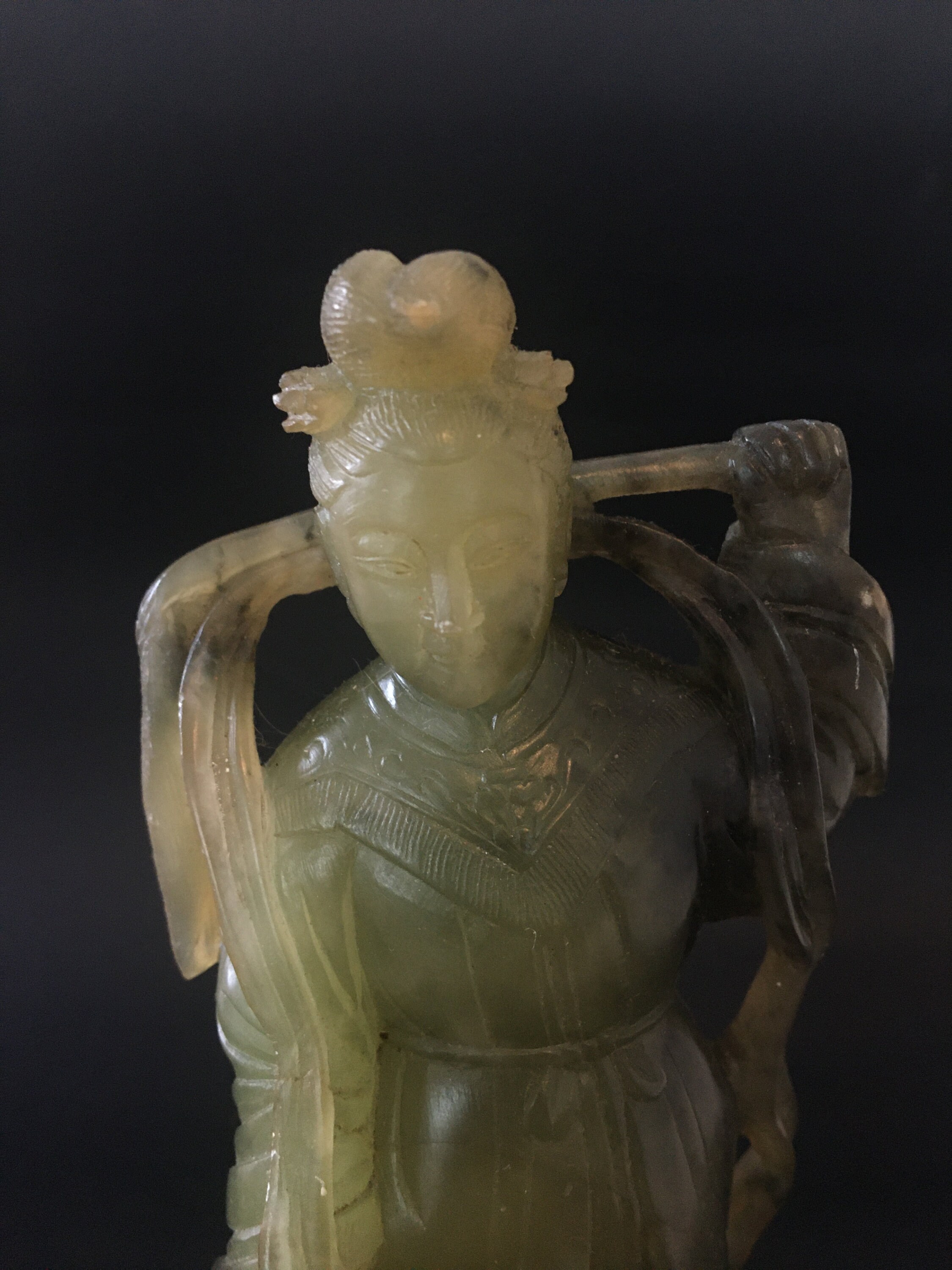 Green Jade Figure Exquisite Hand-carved Jade Figure Serene Beauty for ...