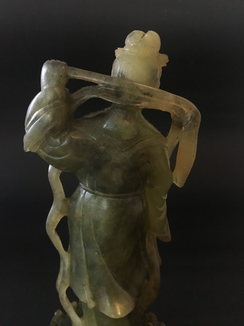 Green Jade Figure Exquisite Hand-carved Jade Figure Serene Beauty for ...