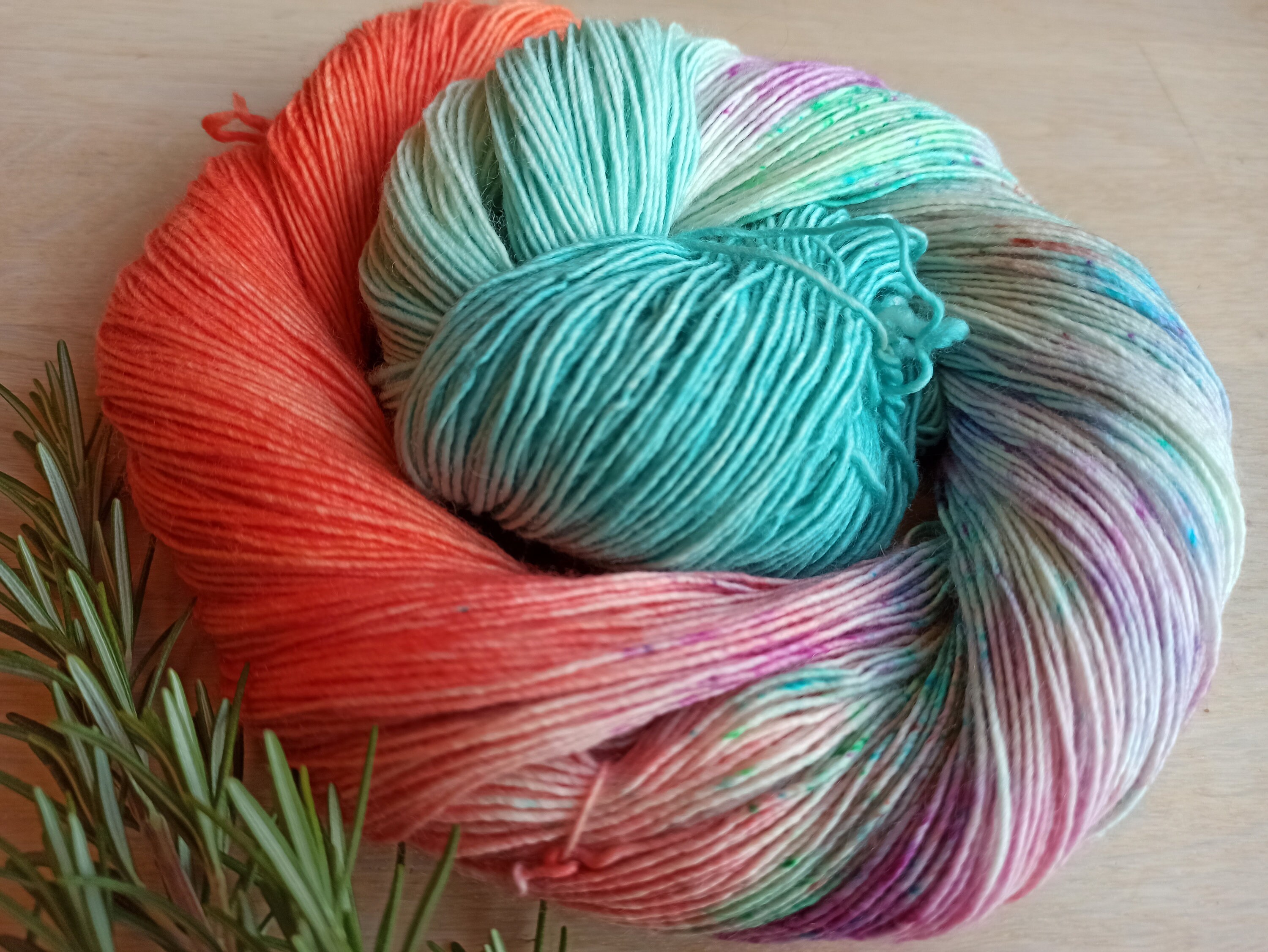 Coral Reef Handdyed Yarn, Merino Wool Superwash, Single-ply, 350m/100g ...