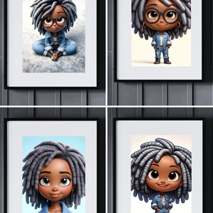 Four Chibi Style Digital Images Printable Wall Art - Etsy