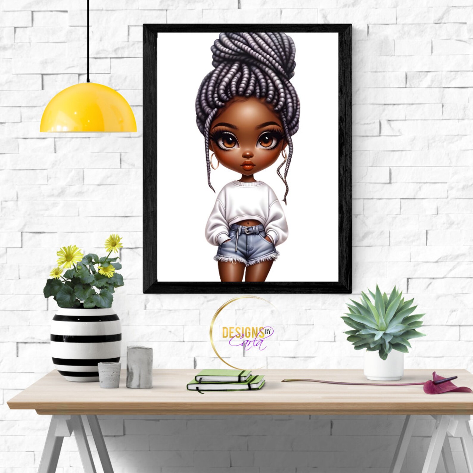 DIGITAL AI Denim Chibi Printable Wall Art - Etsy