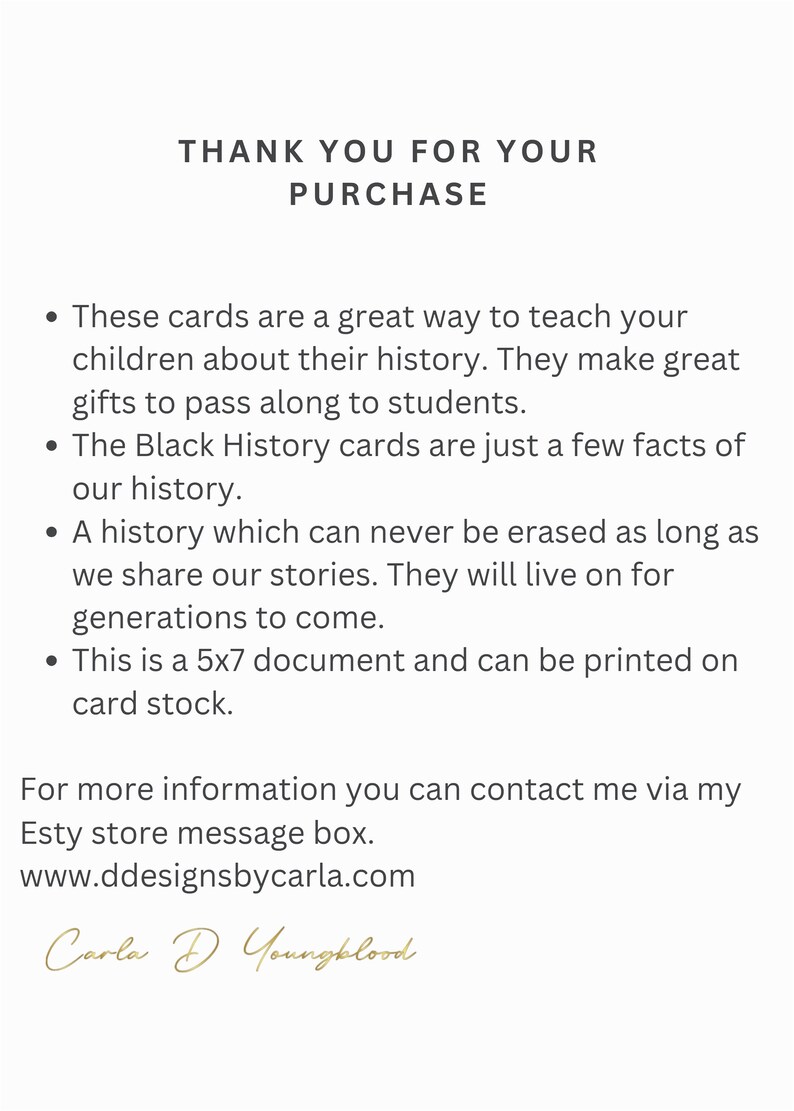 Black History Facts Digital Cards - Etsy