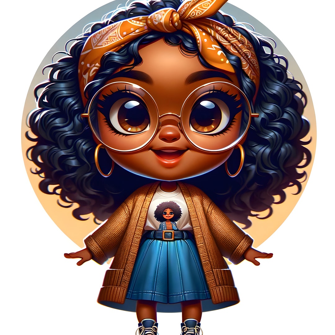 Miss Googles Chibi Digital AI Printable Art - Etsy