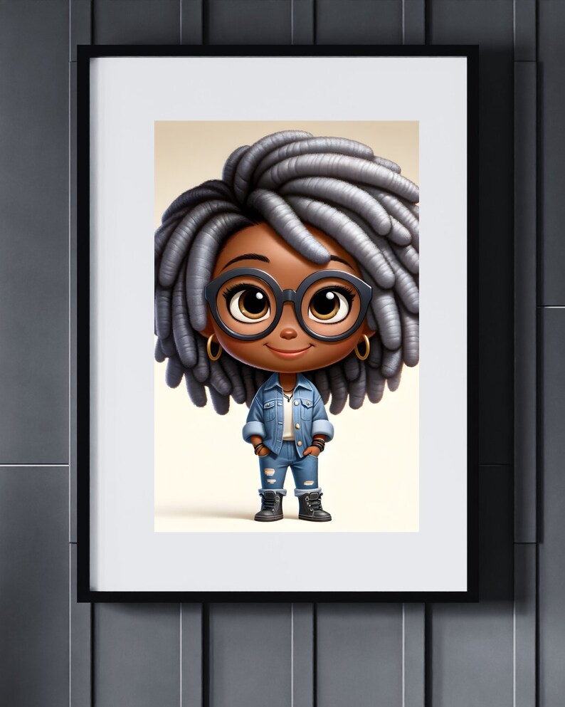 Four Chibi Style Digital Images Printable Wall Art - Etsy