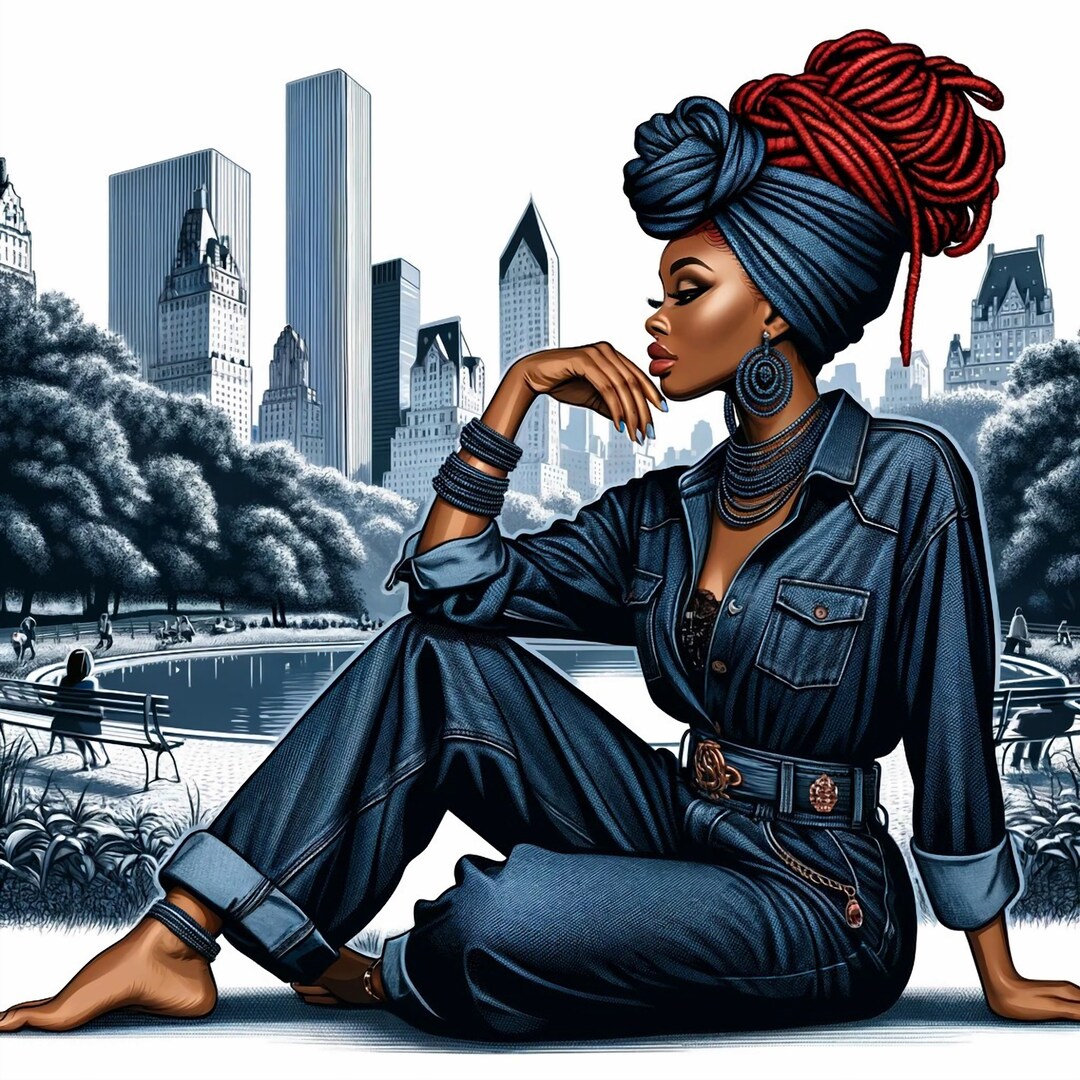 Women in Denim Digital Art Collection - Etsy