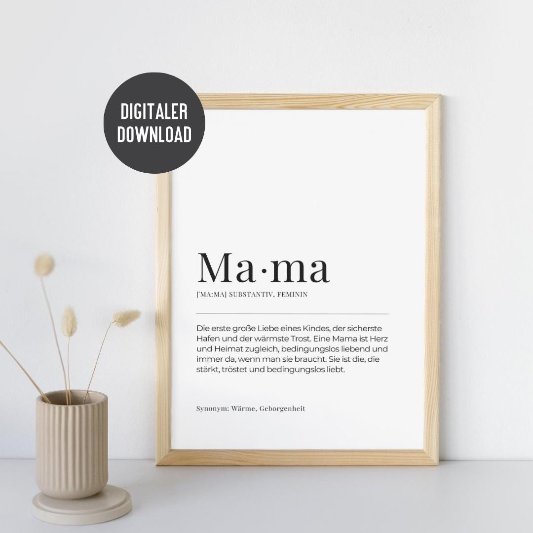 Definition Mama Postcard Poster Download | Gift Mother's Day | Birthday ...
