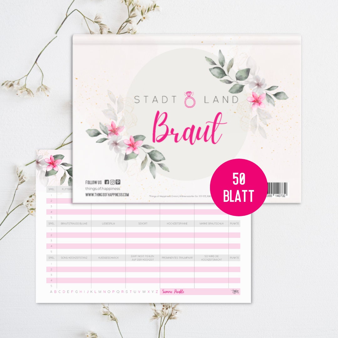 JGA Game City Country Bride Fun Party Game for the Hen Party A4 Pad ...