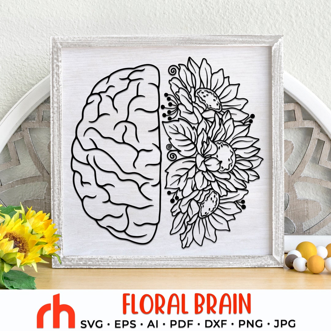 Floral Brain SVG, Flower Anatomy Cut File, Sunflower Brain DXF ...