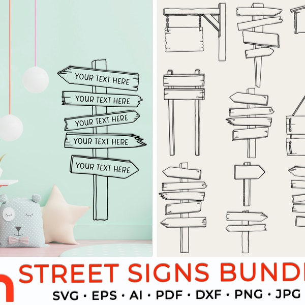 Wooden Road Signs Svg - Etsy