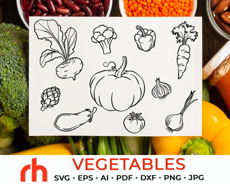Vegetables SVG Farm Fresh Cut File - Etsy