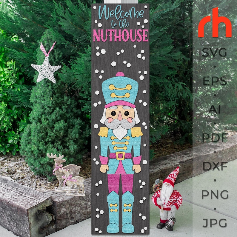 Welcome to the Nuthouse SVG, Layered Xmas Porch Sign Cut File ...