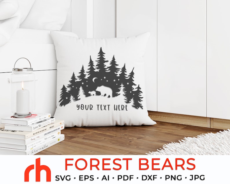 Forest Bears SVG Woodland Scene Cut File - Etsy