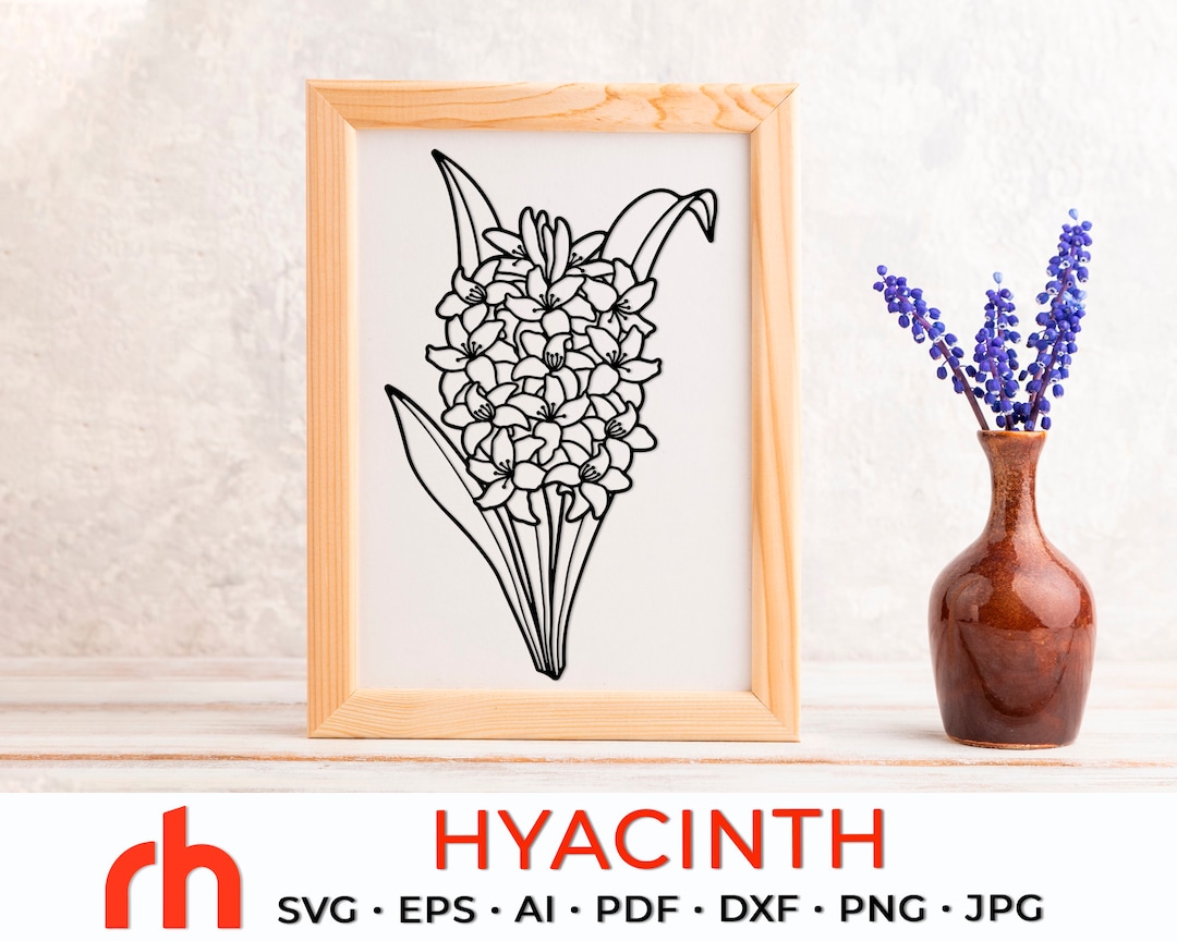 Hyacinth SVG, Taurus Flower Cut File, May Birth Plant DXF, Zodiac ...