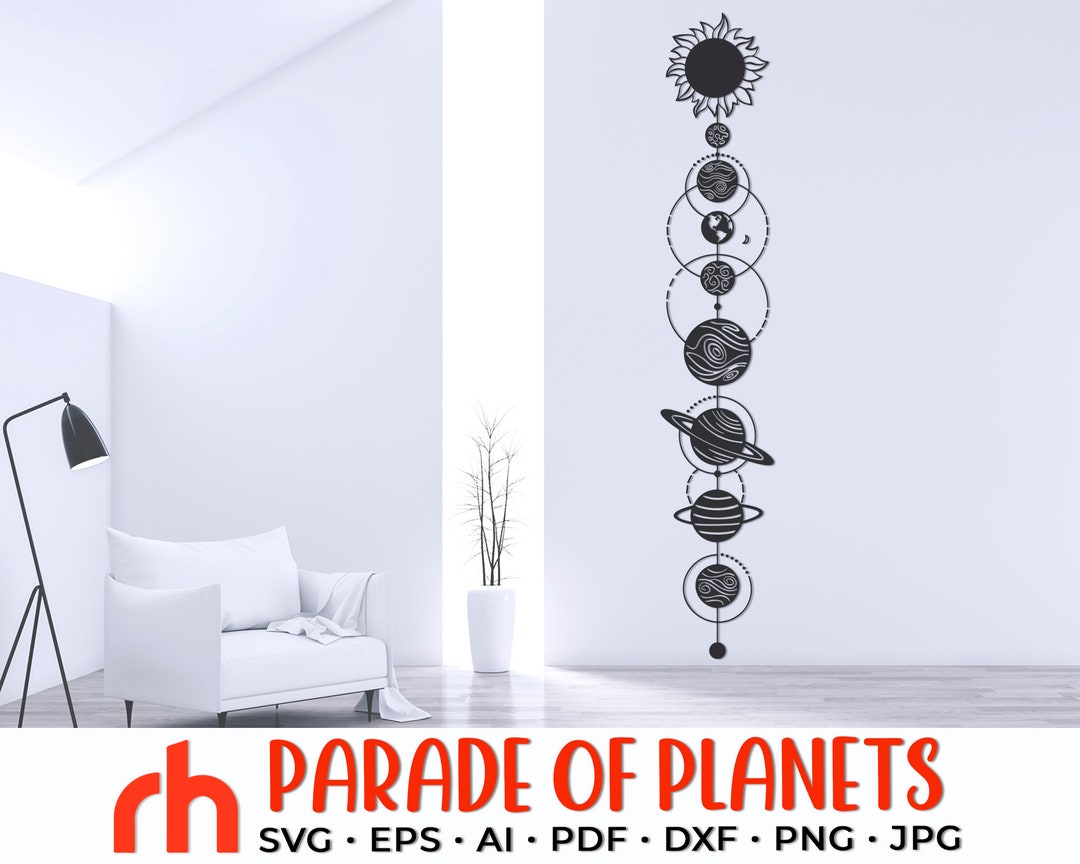 Parade of Planets SVG Solar System DXF Outer Space Cut File - Etsy