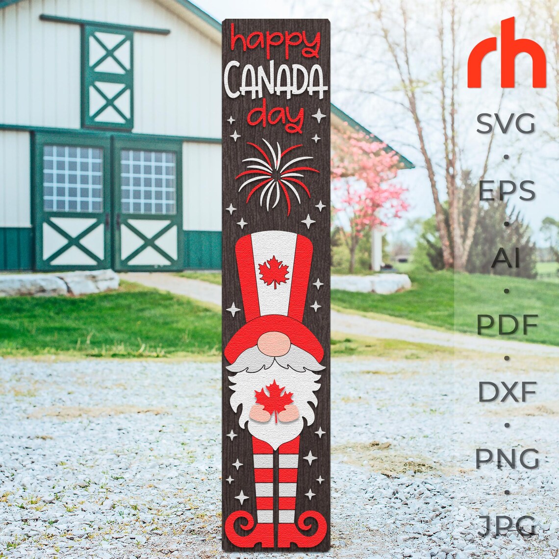 Happy Canada Day SVG, Layered Porch Sign Cut File, Patriotic Leaner DXF ...